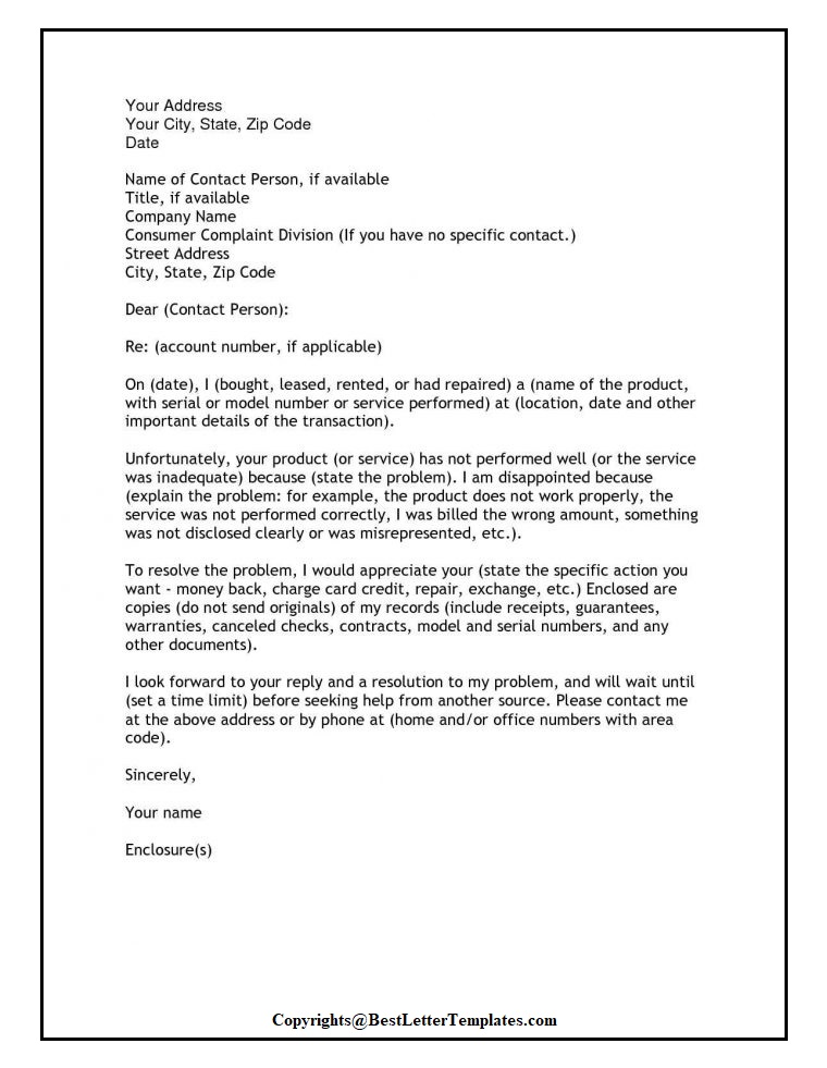 Complaint Letter Of Poor Service Of Telephone Word Ex Vrogue co Complaint Letter Of Poor Service Of Telephone Word Ex Vrogue co